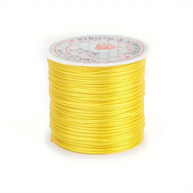 Эластичный резиновый шнур YHBZRET для бисероплетения 50 м Желтый