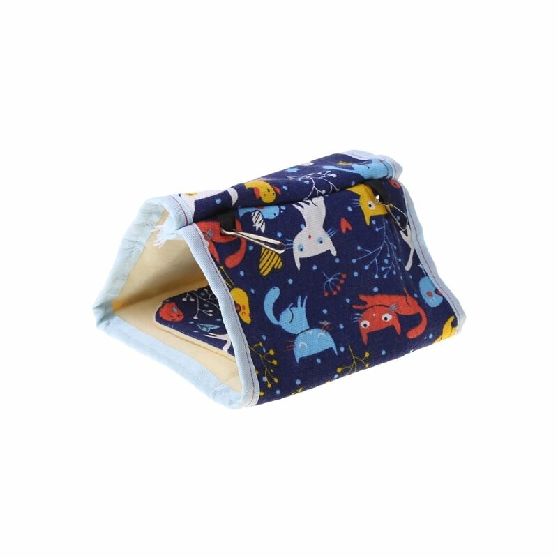 Утолщенное попугаем теплое треугольное птичье гнездо-маленький размер + подушка