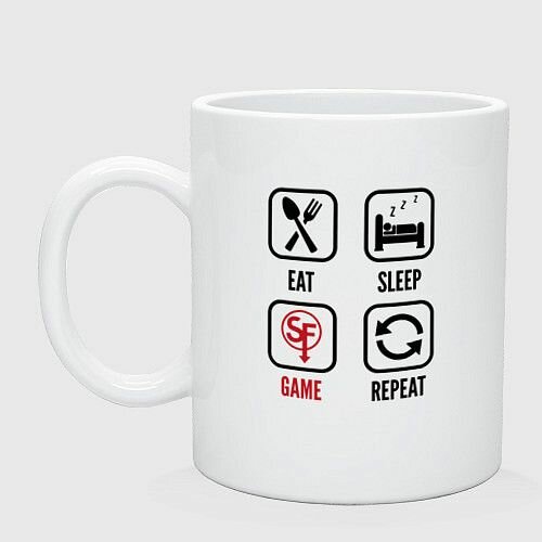 Eat - sleep - Sally Face - repeat Керамическая кружка