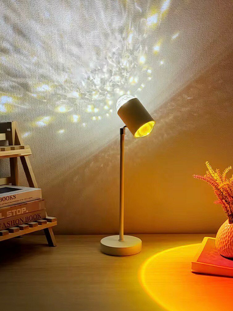 Раздвижная лампа RGB двойная эффект заката с пультом ДУ