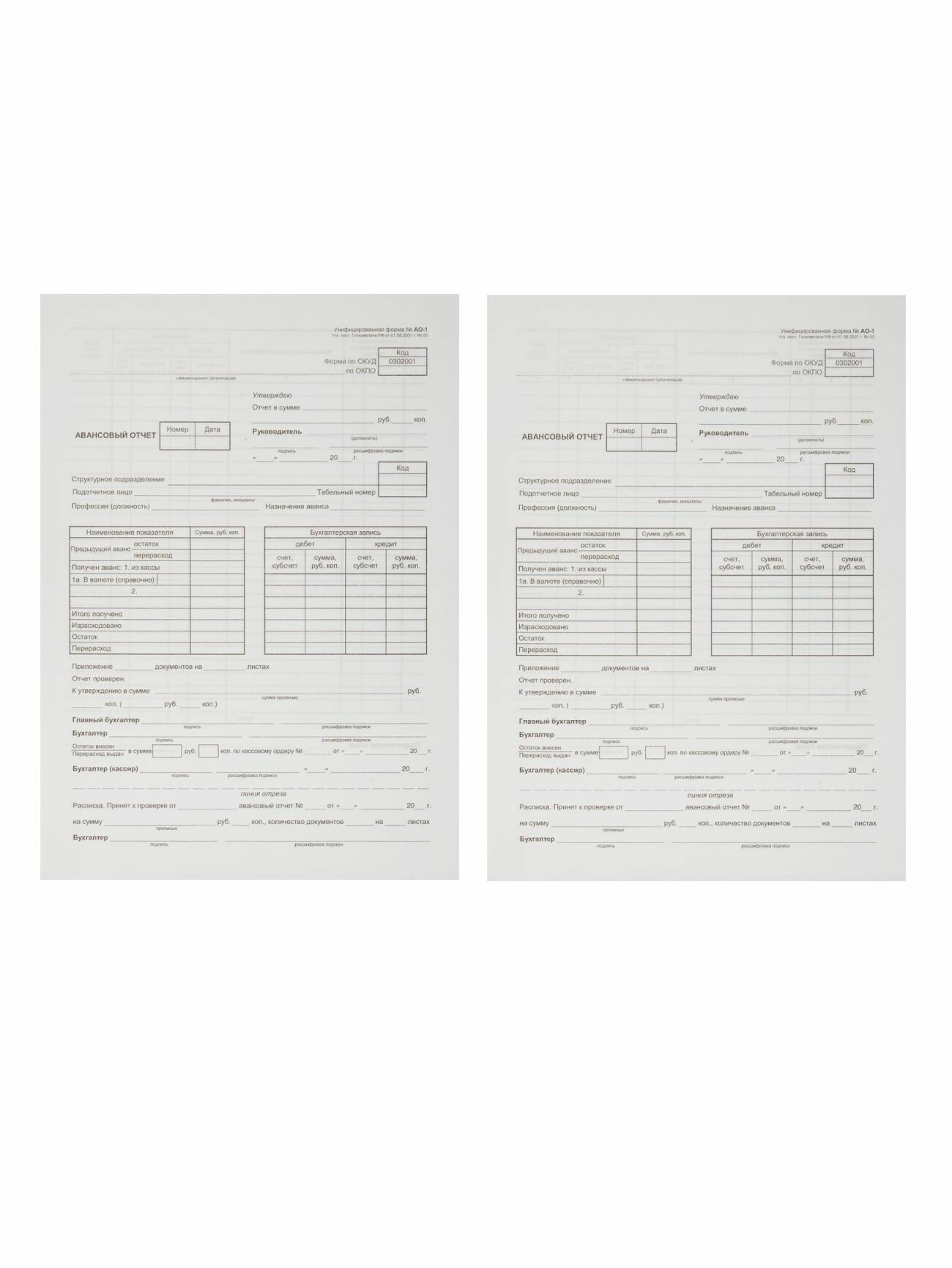 Attache Economy Бланк Авансовый отчет, форма АО-1, А4, 5 книжек по 100 л, 2 уп /