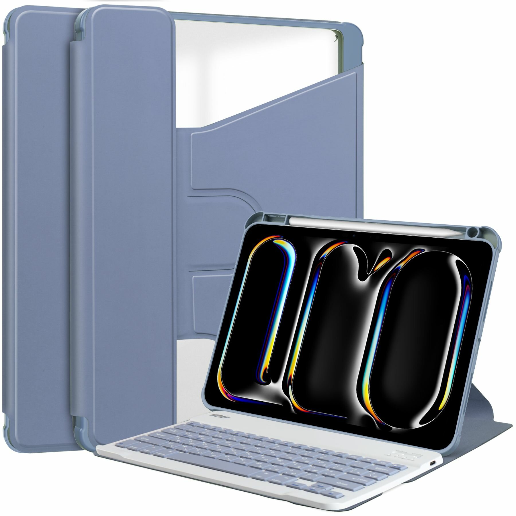 Чехол для iPad Pro 13" (2024-2025) с клавиатурой фиолетовый