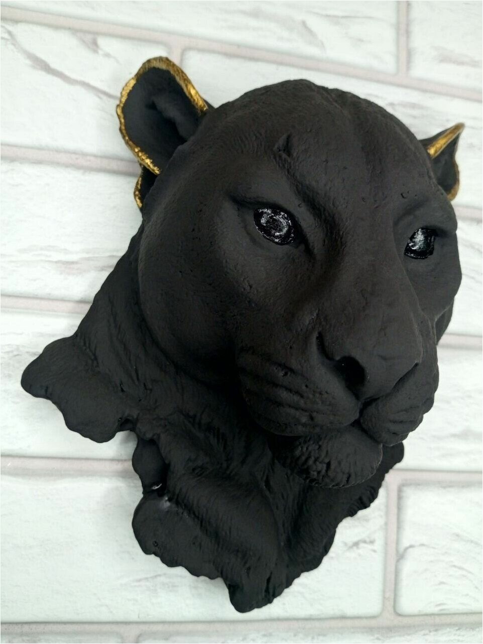 Панно на стену декоративное пантера из гипса элегантное панно с изображением пантеры в стиле барельефа