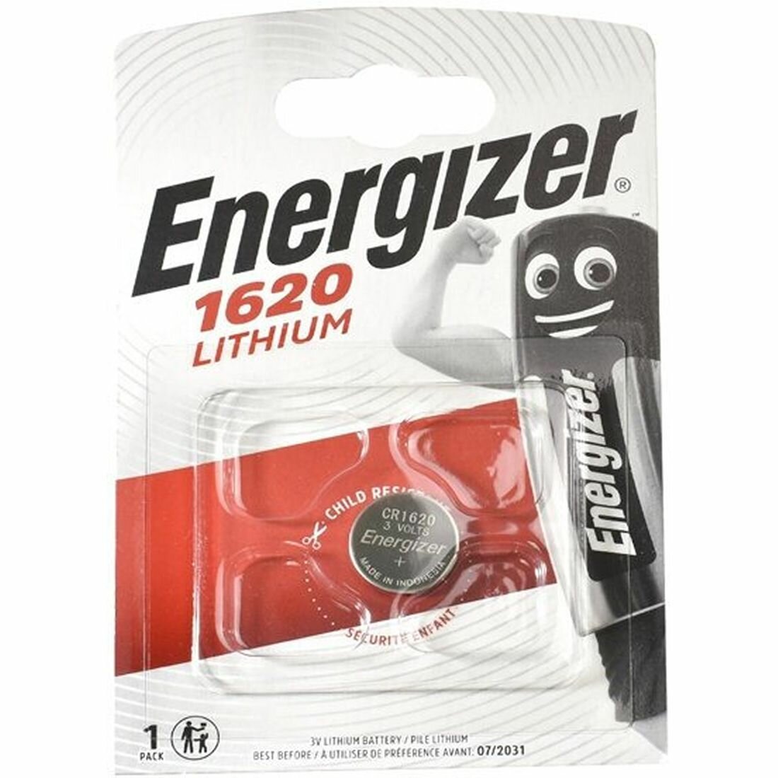 Батарейка литиевая Energizer Lithium CR1620 3V E300844002 (цена за 1шт.)