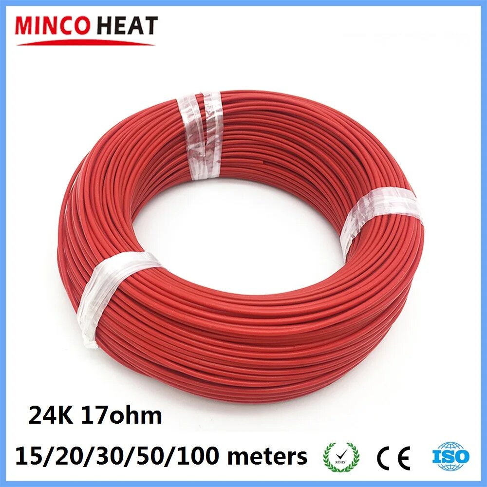 MINCO HEAT Инфракрасный нагревательный кабель из углеродного волокна 24K