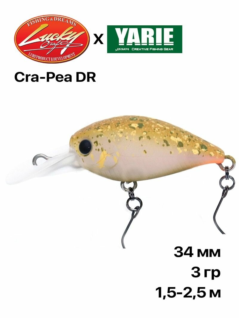 Воблер форелевый Lucky Craft x Yarie Cra-Pea DR F, 34 мм, 3 гр, #Matsu Miso