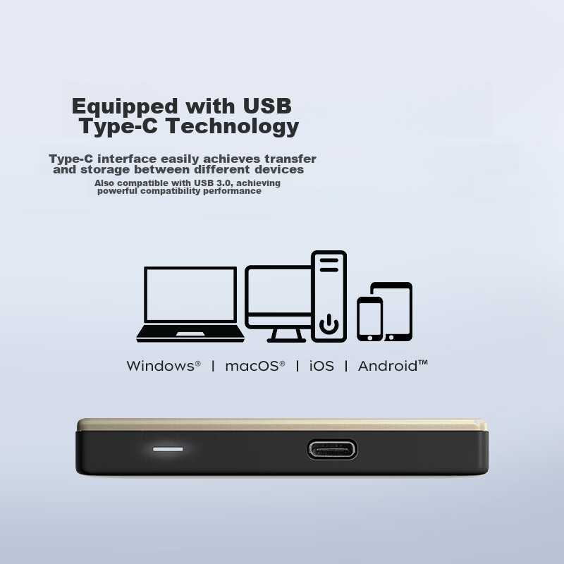 Western Digital (WD) 6TB Portable Hard Drive, Type-C Ultra Series, 2.5-Inch, Gold, Mechanical Hard Drive, Large Capacity, External Storage for Phones And Laptops, Compatible with Mac, Home Storage