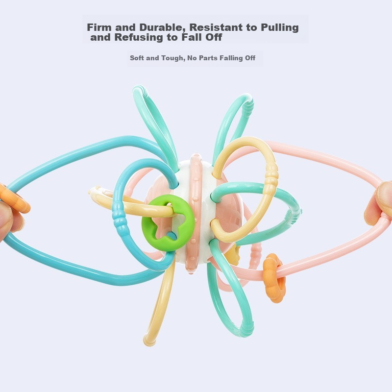 Dr. Ma Manhattan Ball Teether Toy for Infants, Baby Teething Toy, Early Education Rattle Toy, Birthday Gift