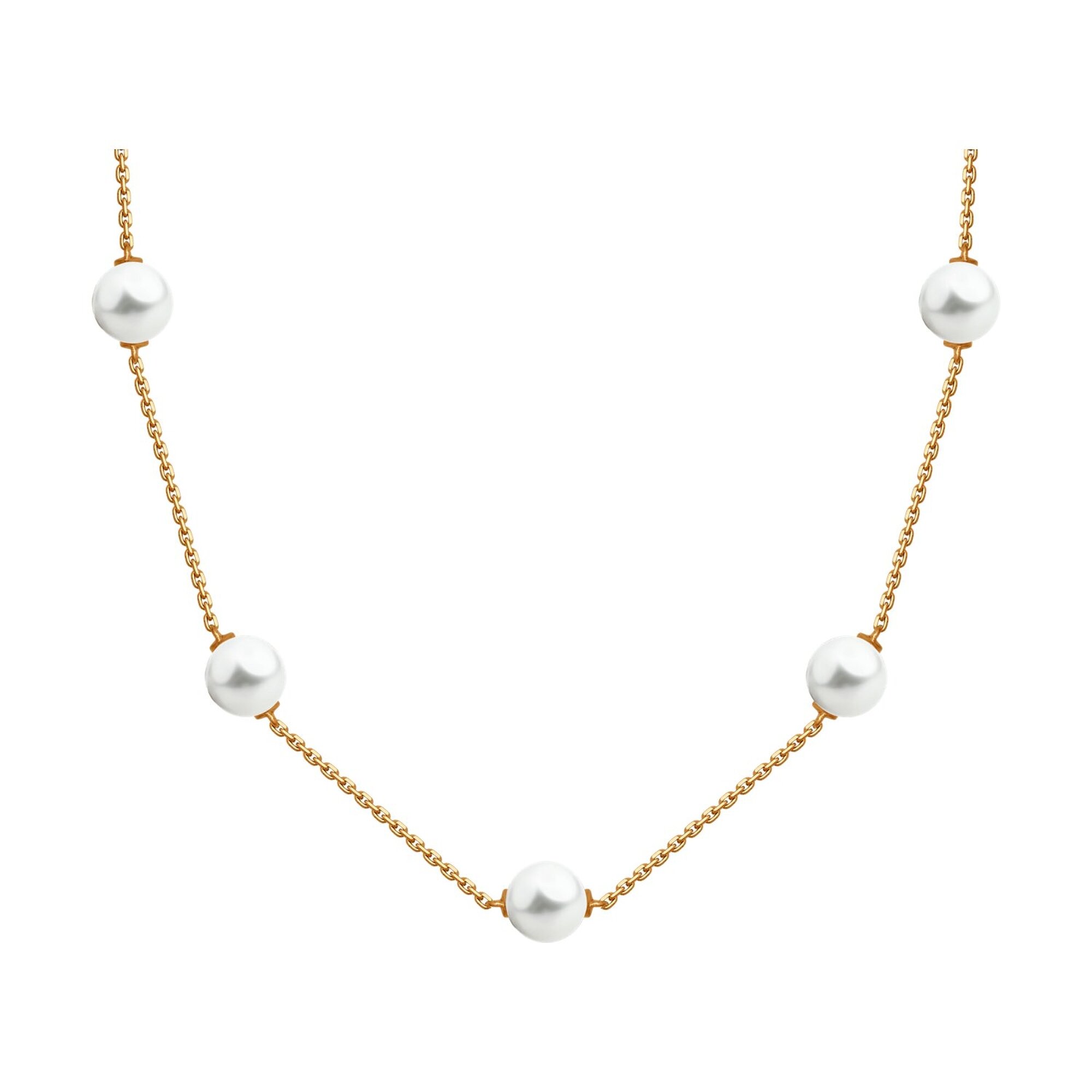 Колье, красное золото, 585 проба, жемчуг