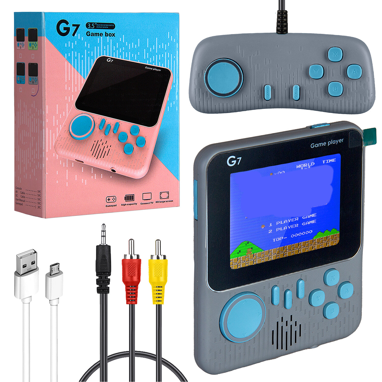 Игровая приставка G7 серая 3.5” для 2 пользователей