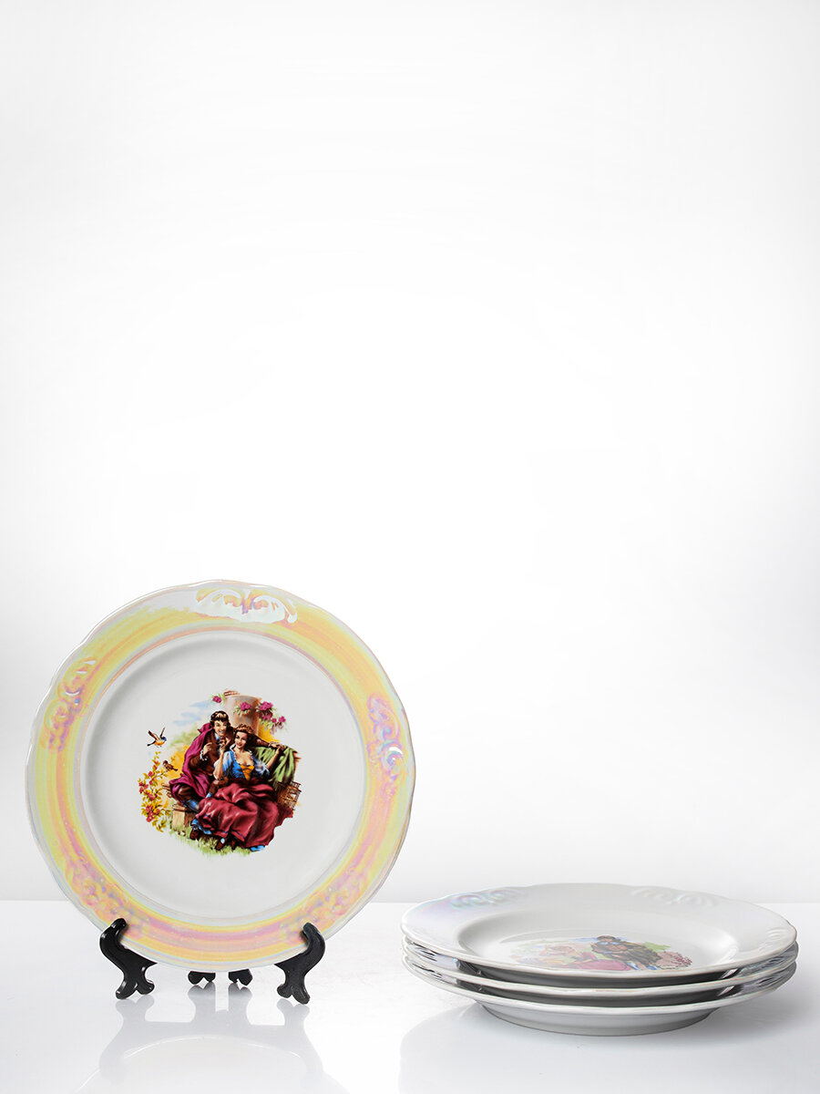 Набор фарфоровых тарелок мелких 240 мм. "Мадонна" ф. Надежда 4 шт, Добрушский фарфоровый завод