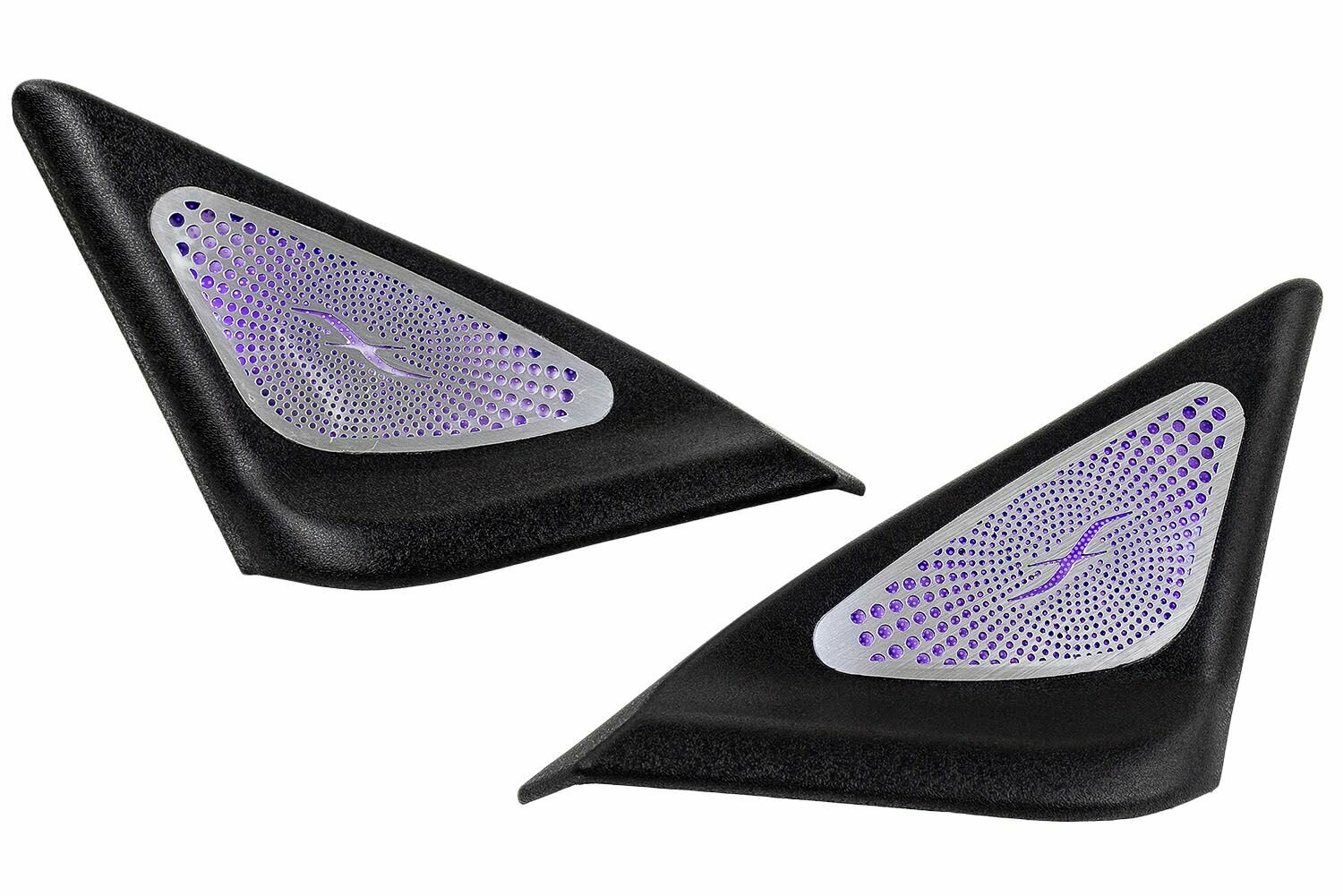 Уголки зеркал в стиле Бурмистрс с фиолетовой LED подсветкой для Лада Приора