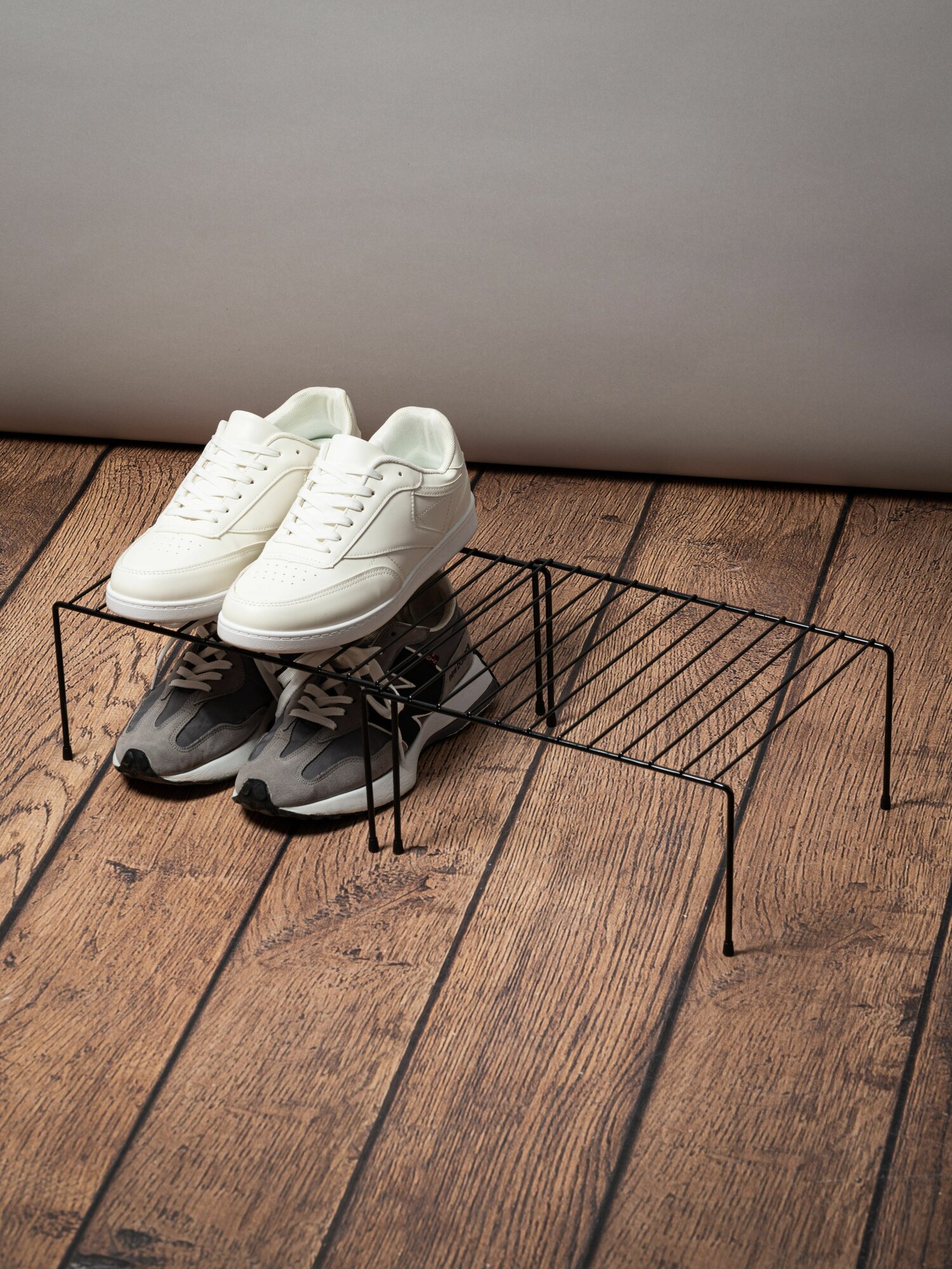 Обувница ilwi INT-W-PL-W-1-N/1-D для прихожей раздвижная 8 ножек, полка для обуви