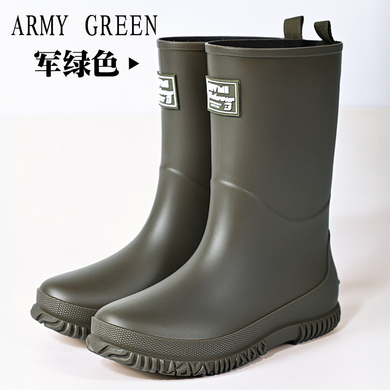 Летние полусапожки 2025 года, новые женские модные резиновые сапоги средней высоты, водонепроницаемая обувь для взрослых, нескользящая обувь для походов в тропический лес с сеткой, знаменитые резиновые сапоги
