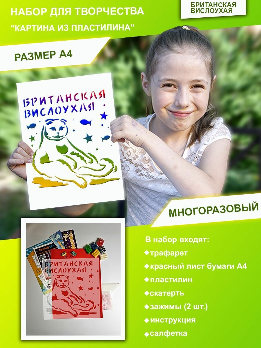 Набор для творчества "Картина из пластилина". Британская кошка