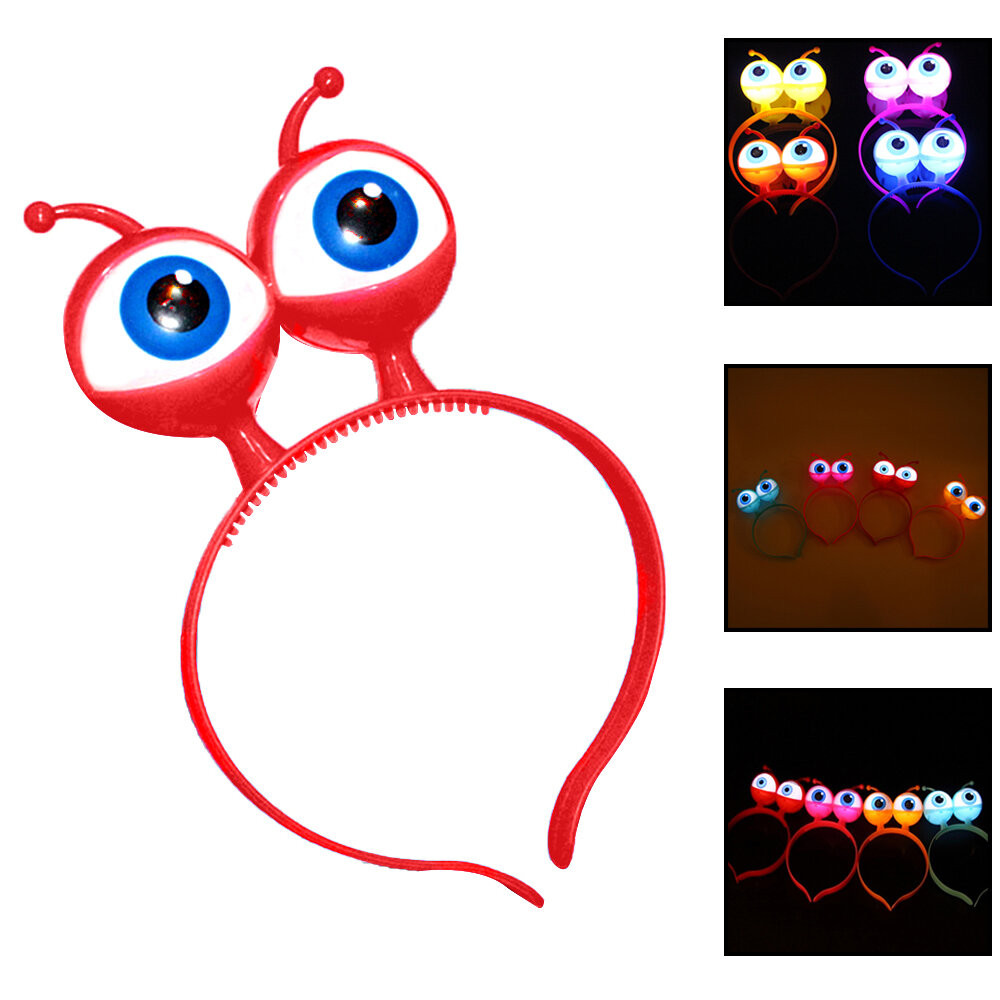 Светящаяся повязка на голову в милой форме инопланетянина, декоративная светодиодная повязка на голову для вечеринки или выступления.