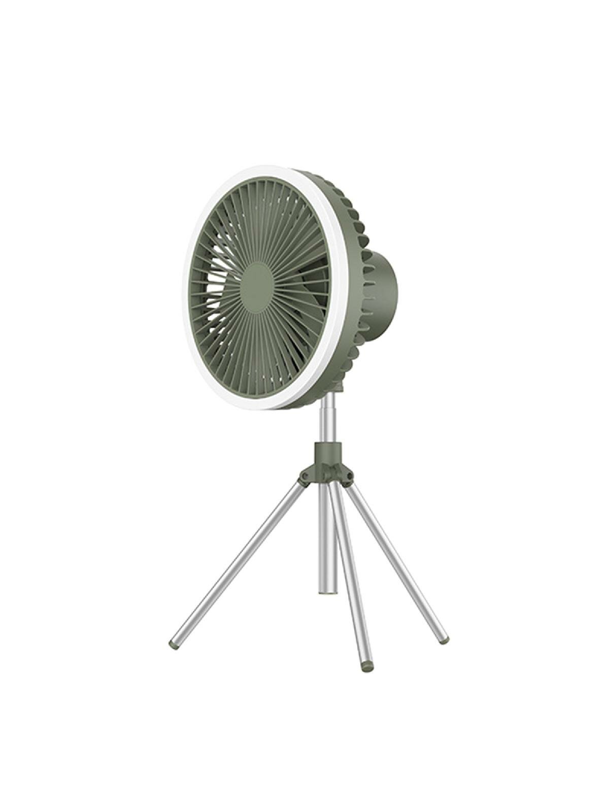 Desk Fan 10000mAh USB Rechargeable Battery Fan Portable Fan with Remote Control LED Light with Tripod 3 Speeds Camping