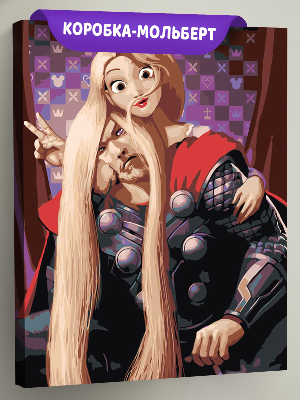 Картина по номерам на холсте с подрамником "Герои Дисней: Рапунцель и Тор" Раскраска 40x50 см, Мультики Принцесса