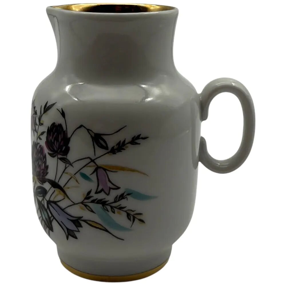 Сливочник "Полевые цветы", 250 мл, автор Лепорская А. А, худ. Блак Л. А, 1960-1970 г, ЛФЗ, СССР