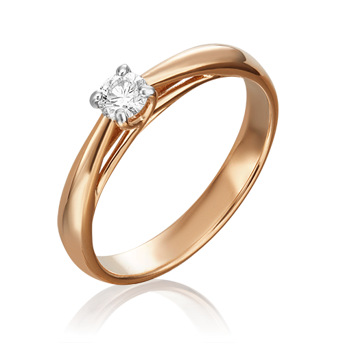 Кольцо, красное золото, 585 проба, бриллиант