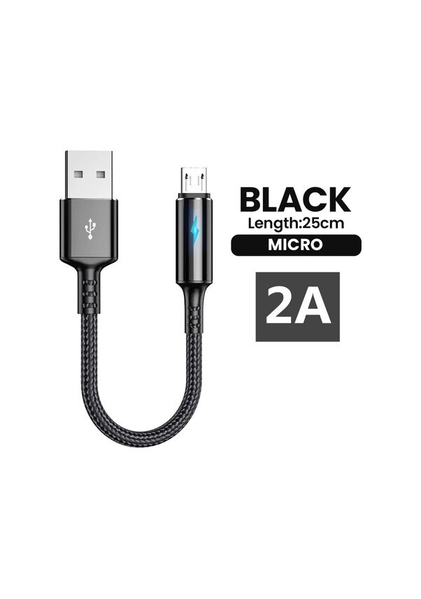 Короткий кабель USB-C Olaf 0,25 м — Micro USB, быстрая зарядка, совместим с iPhone/xiaomi/huawei/samsung, цвет Gold