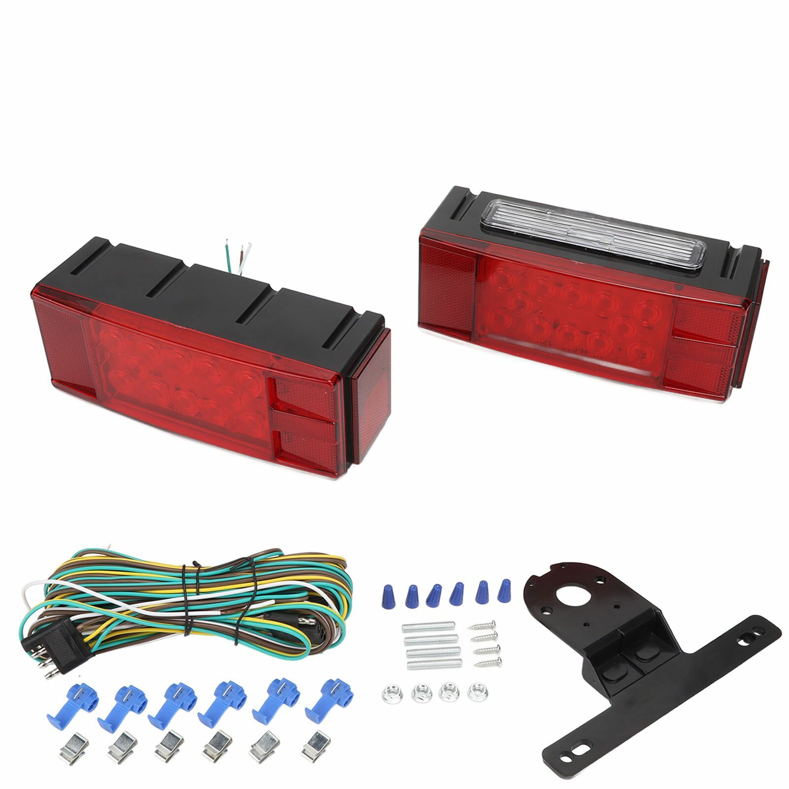 2 шт. 12 В светодиодные фонари для прицепов, погружные водонепроницаемые прямоугольные задние фонари для морских лодок на колесах