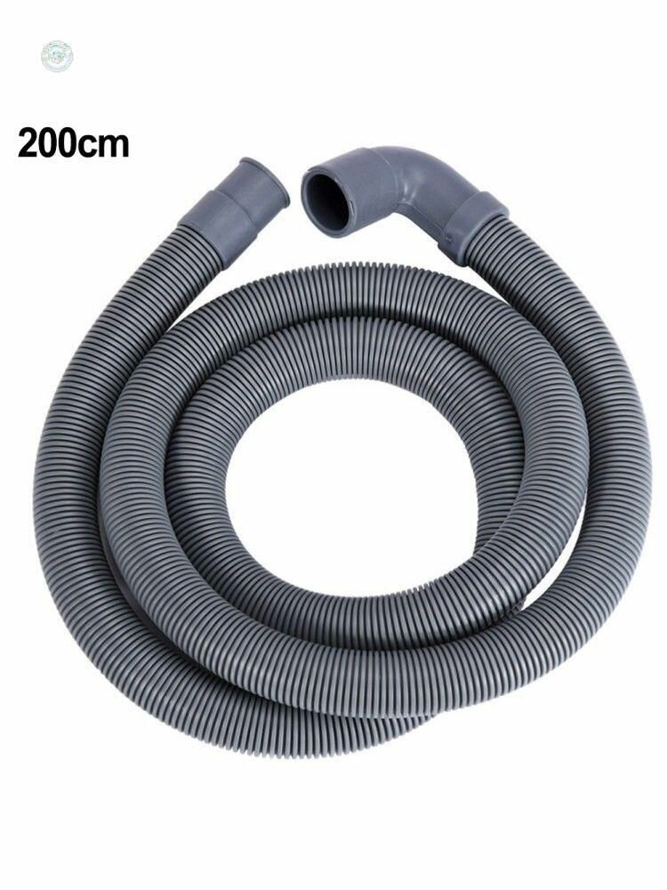 Сливной шланг для стиральной машины, удлинительная гофрированная труба PP 2-5 м, незасоряющийся, гибкий, легко устанавливается, комплект с крючком-креплением
