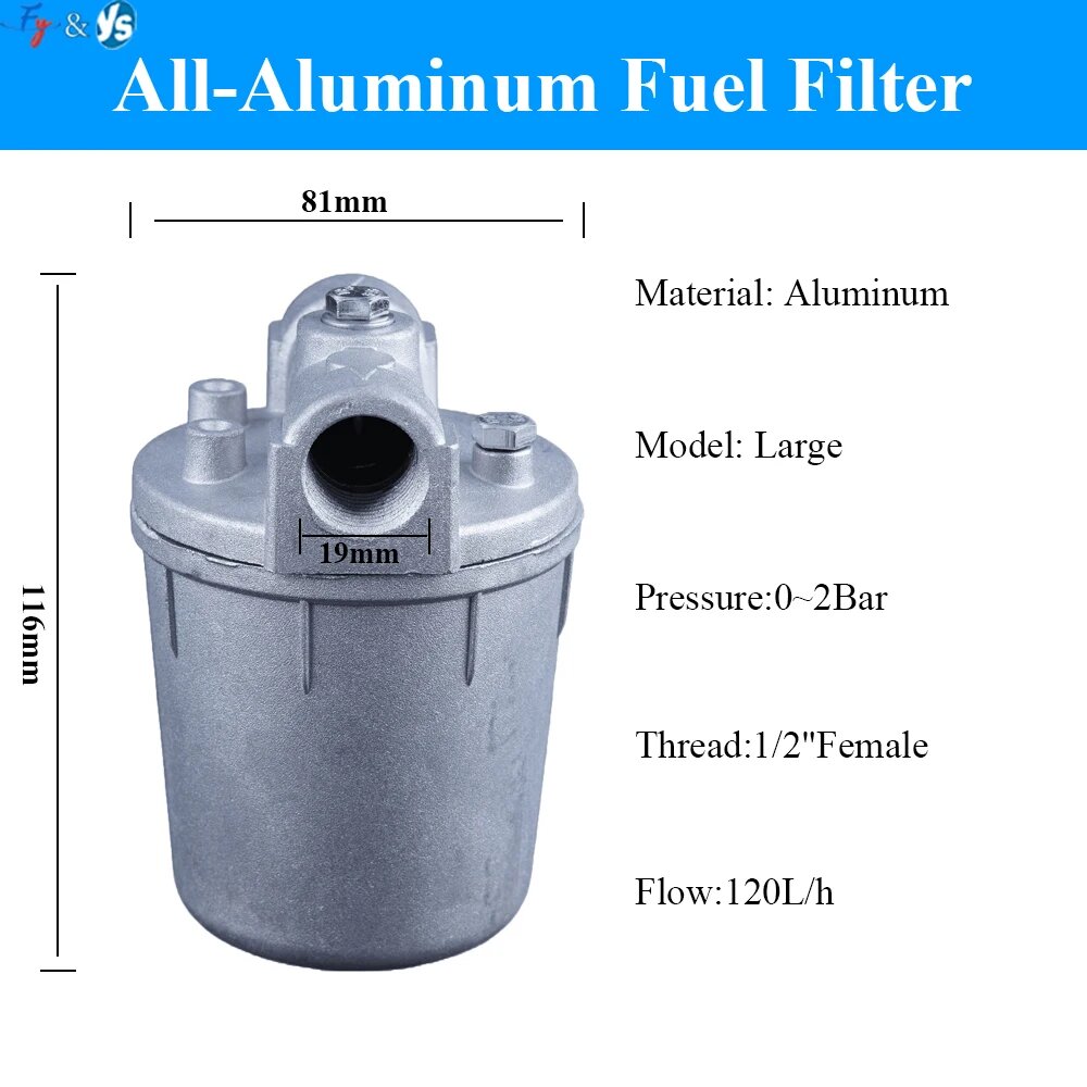 1/4 "3/8" 1/2 "3/4" 1" Фильтр дизельного масла для масляной горелки 25 л/ч Бойлы Алюминиевая чашка Фильтр-бутылка для отработанного масла Чистая топливная горелка 1of2 Large