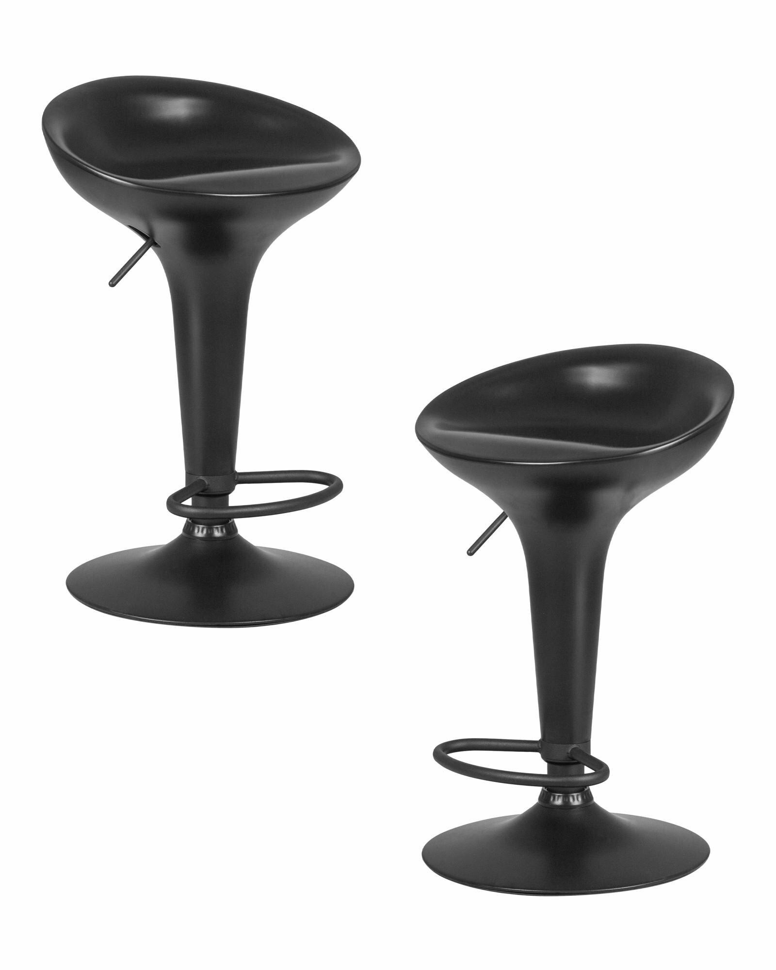 Стул BOMBA DOBRIN черный, пластик и металл, твердое сиденье, без подлокотников