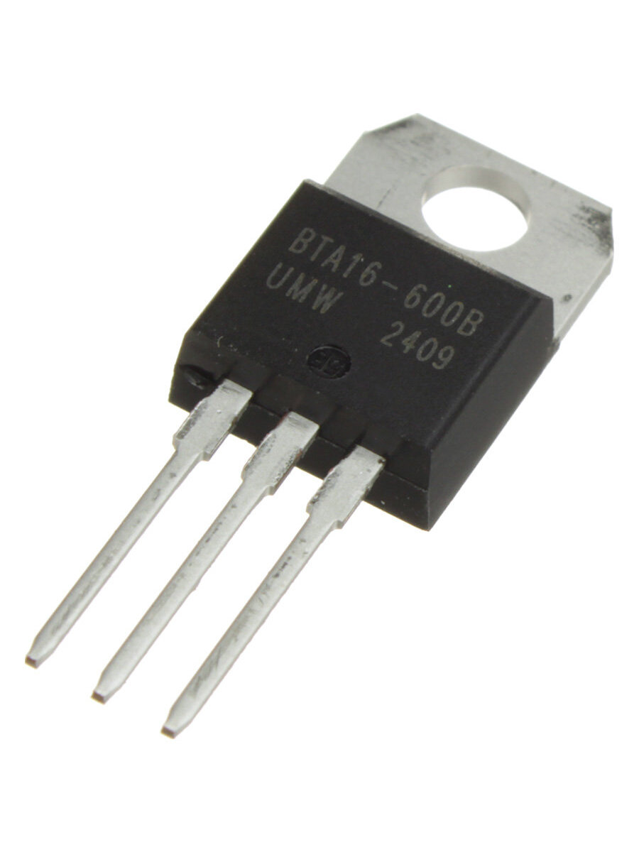 Симистор BTA16-600BRG TO-220AB UMW (упаковка 2шт) 16А 600В