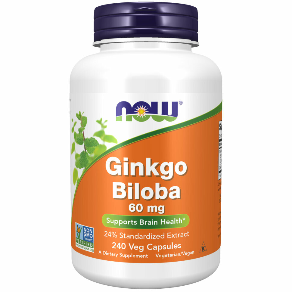 Now Foods Экстракт гинкго билоба Ginkgo biloba 60 mg, 240 капсул