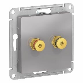 Systeme Electric AtlasDesign Алюминий Аудиорозетка двухместная