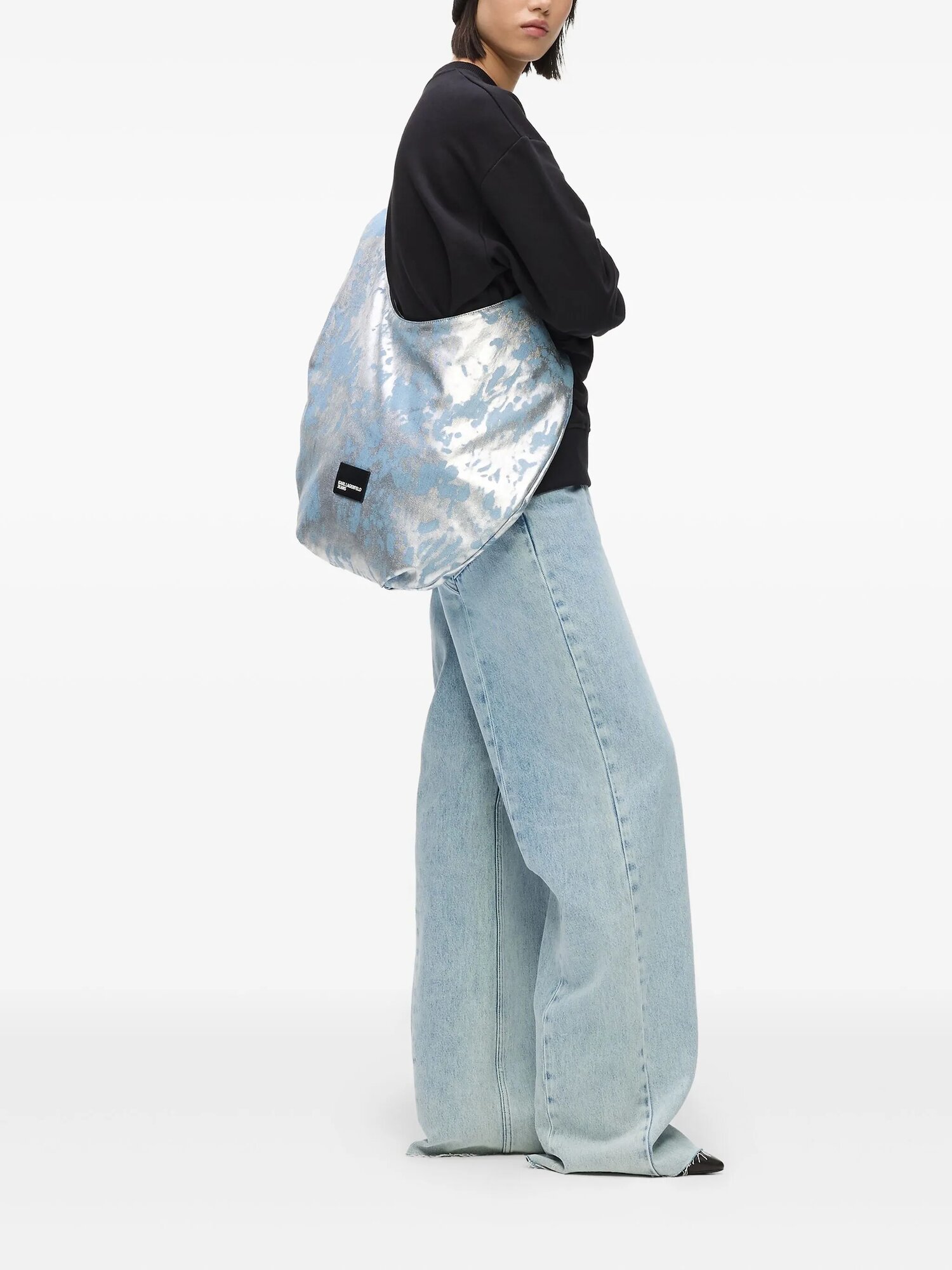 Сумка KARL LAGERFELD JEANS, серебристый/красный — фото 1