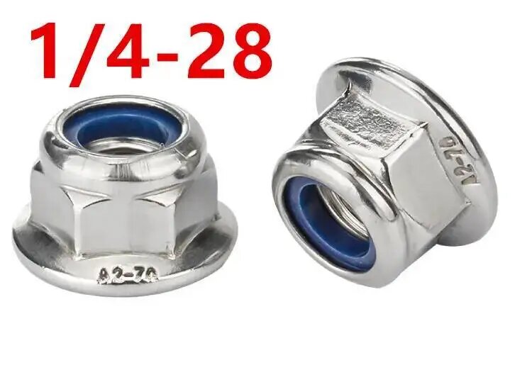 20 шт. Самоблокирующиеся гайки Whoopee 1/4-20 1/4-28 из нержавеющей стали 304 Бронза
