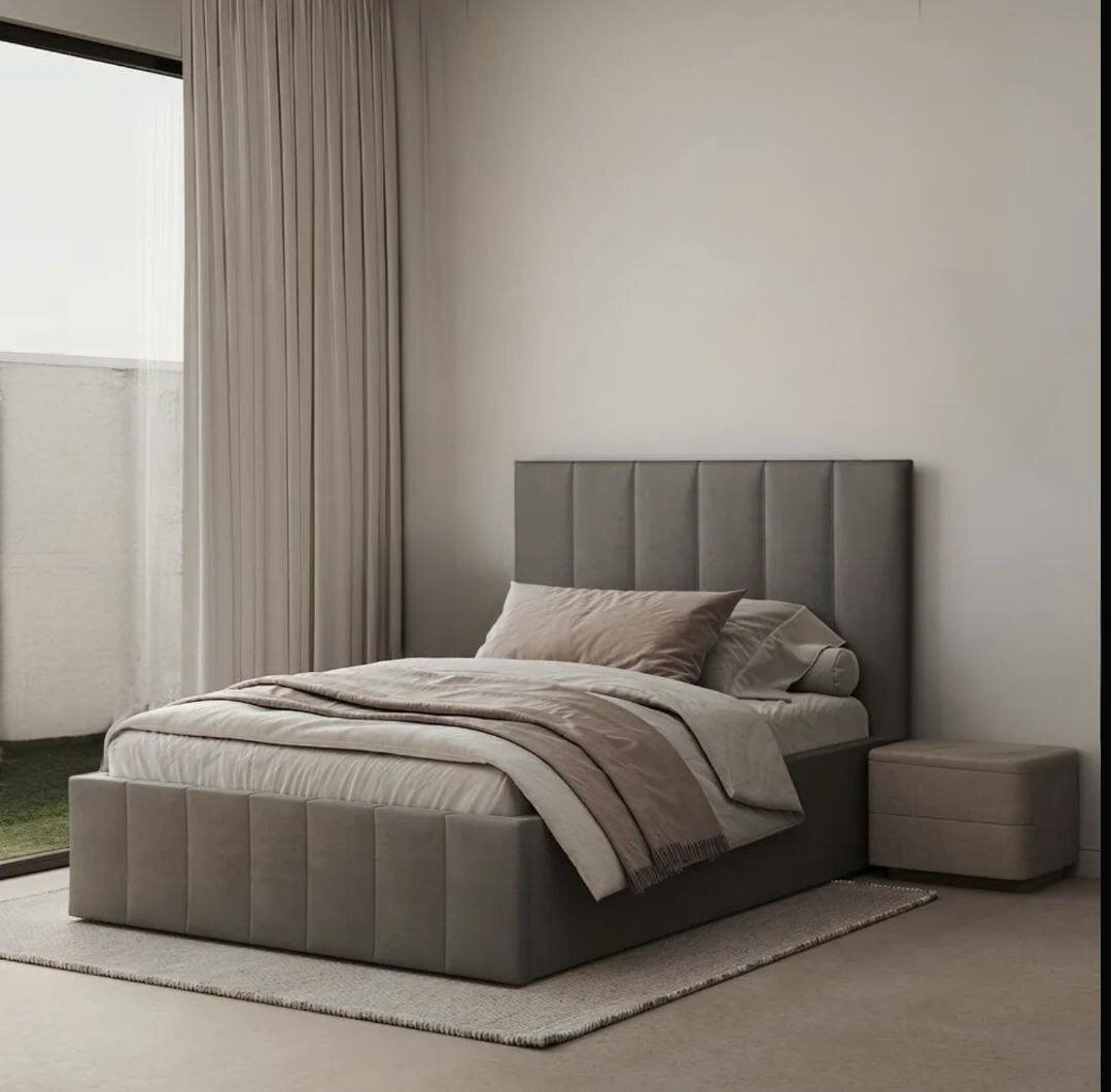 Кровать Сафия 120х200 двуспальная с подъемным механизмом, ящиком для белья