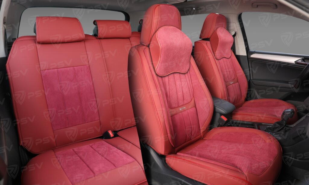 Накидка на сиденье "PSV" 5D Champion алькантара бордовый (комплект на весь салон)