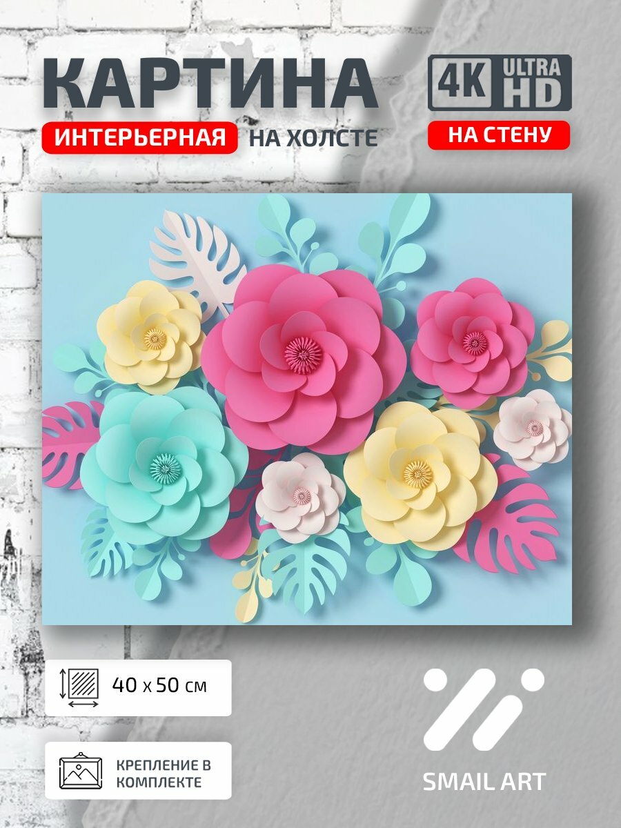 Картина на холсте интерьерная 40 на 50 на стену Узор Abstract для студии абстракция декор