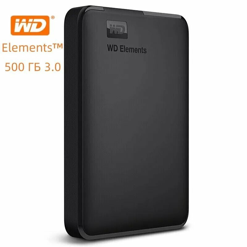 Western Digital 500 ГБ Внешний жесткий диск (WDBUZG0005BBK), Пластик, черный матовый
