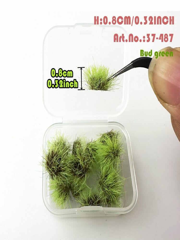 Мини-травяные кустики 8 мм, 10 шт для диорам и железной дороги, реалистичная микро-трава для моделирования, садовых композиций и настольных игр