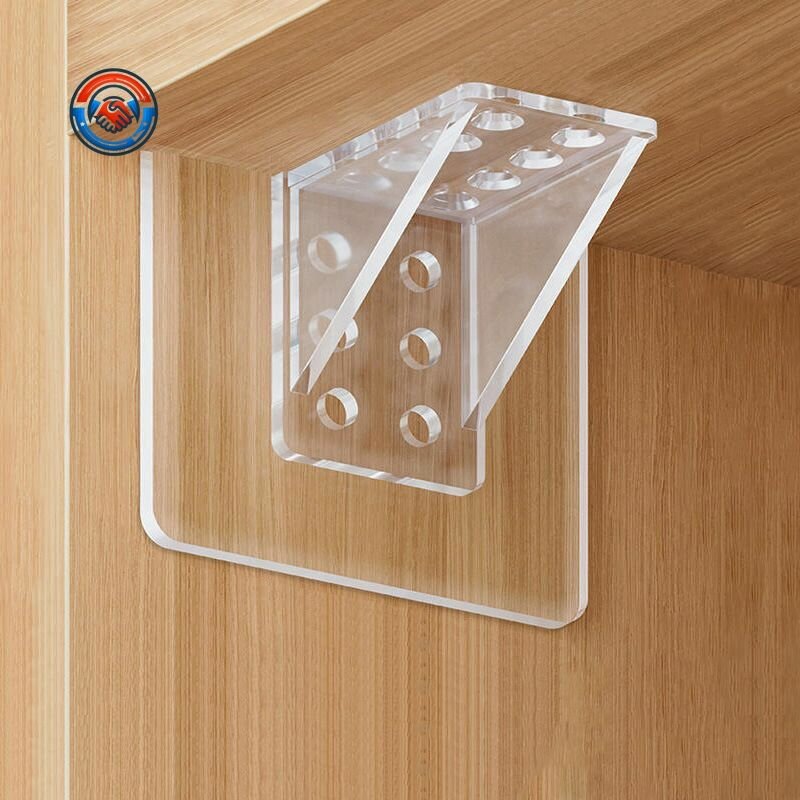 Универсальный прозрачный уголок-держатель для полки самоклеящийся, кронштейн без сверления 7х7 см, мебельный крепеж на 25 кг, уголки для кухни, ванны, шкафа, подарок рукодельнику