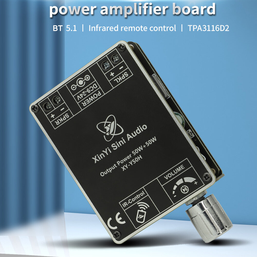 Беспроводной аудиоусилитель 50 Вт + 50 Вт BT 5.1, портативный усилитель звука, усилитель для динамика автомобиля и дома