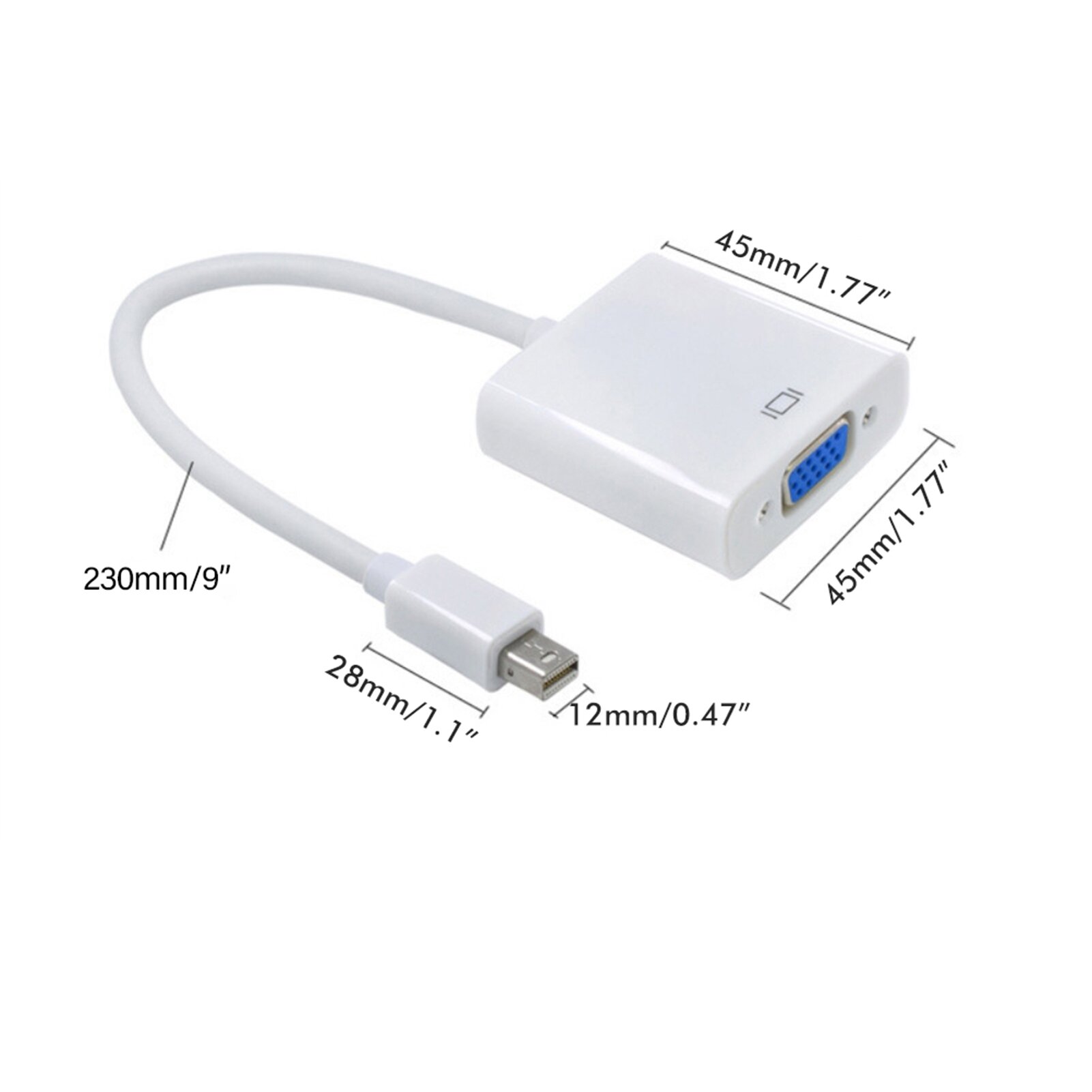 Mini DisplayPort to VGA Adapter Cable Conversion Line Support V1.2 — фото 1