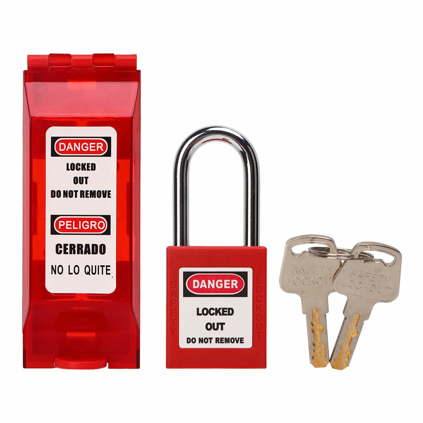 Универсальный замок безопасности Lockout Tagout с прозрачным защитным чехлом для электрической блокировки, прочный ПК пластик, размер 120 x 45 x 26 мм