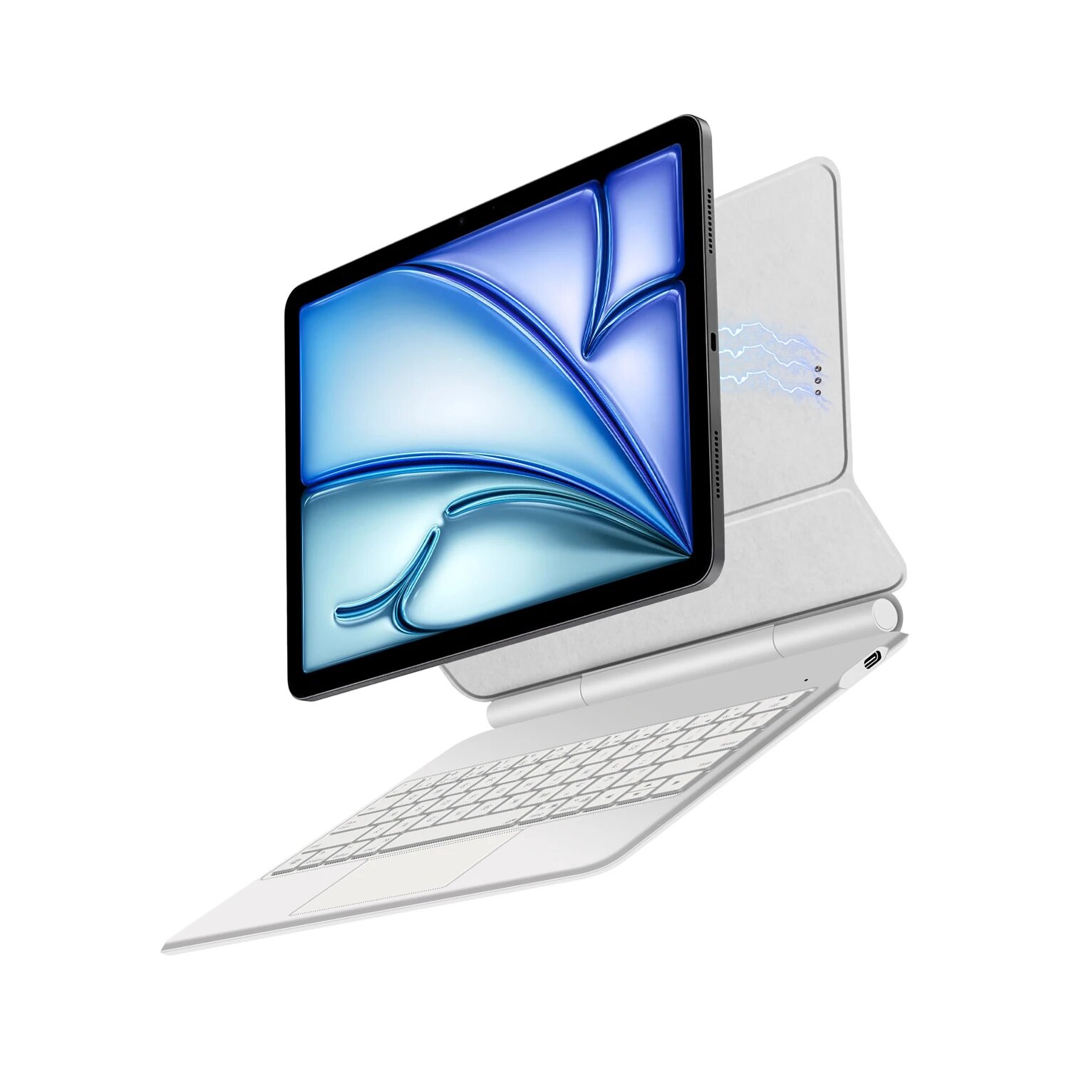 Чехол Smart PIN Plug&Play Magic Keyboard для iPad Pro 11/12,9/13 M4 M3 M2 Air 4/5/6/7 10,9 Multi-touch Pogo Pin Обратная зарядка