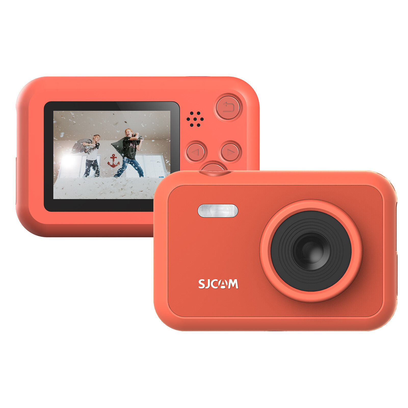 SJCAM FunCam Детская цифровая камера 1080P портативная мини видеокамера 12 мегапикселей экран LCD 2.0 дюйма для мальчиков девочек белый желтый красный пластик 800mAh батарея USB 2.0 8.5*5.6*2.6cm 71g