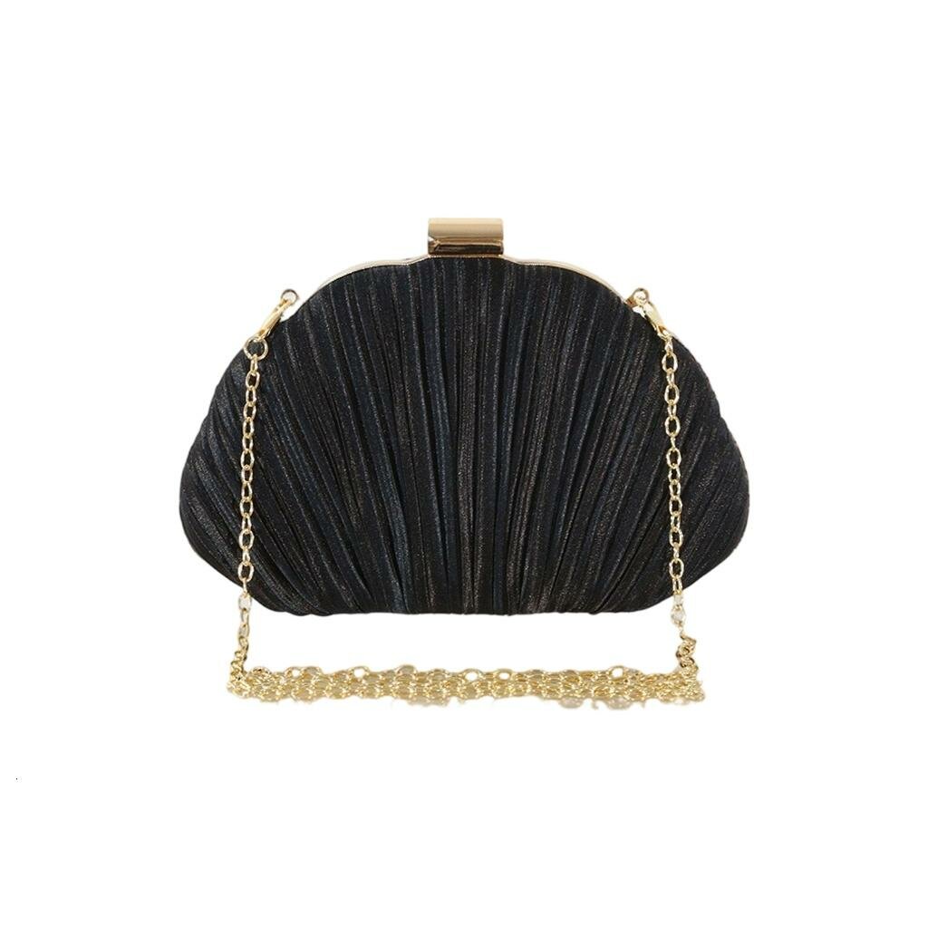 Женская сумка-футляр в форме ракушки для ужина-черный