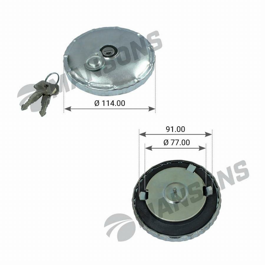 Крышка бака топливного 80mm с ключами DAF/Volvo/Iveco/MAN/MB/Volvo/Renault 700.322 (Mansons)