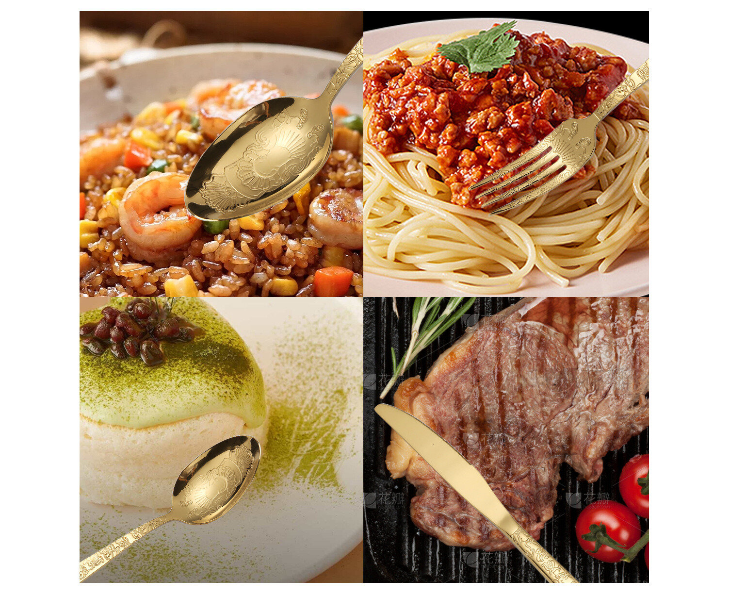 Набор столовых приборов Western-Gold, 16 штук, нержавеющая сталь, 4 вилки для обеда, 4 ложки для обеда, 4 ножи для обеда, 4 десерта