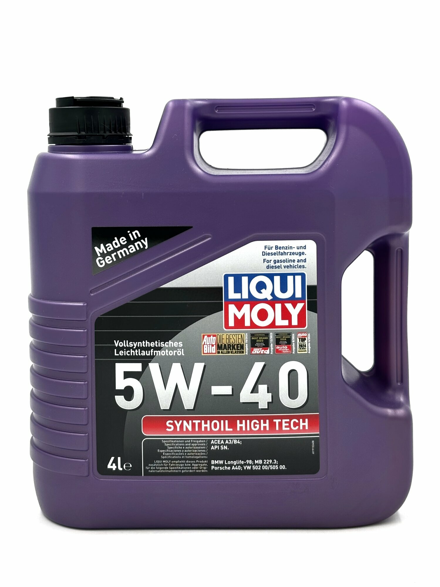 Масло моторное LIQUI MOLY Synthoil High Tech 5W-40, 4 литра, HC-синтетическое