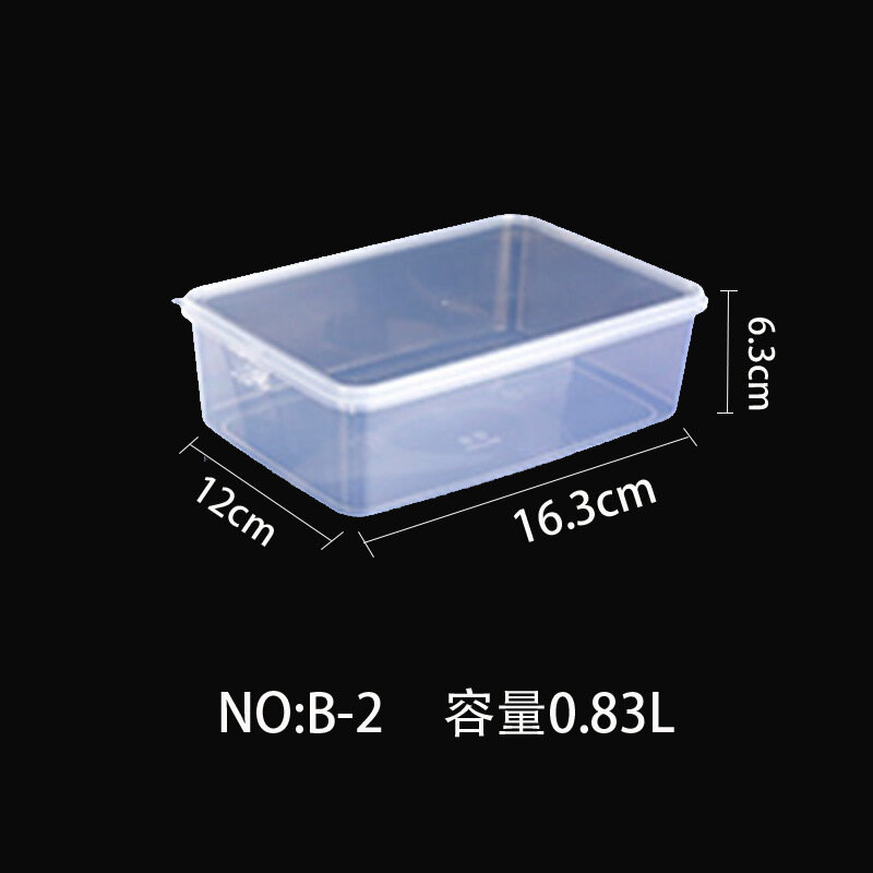 Прямоугольный контейнер для хранения, прозрачный пластиковый разделитель для фруктов и продуктов, герметичный контейнер для холодильника и морозильника, сохраняющий свежесть